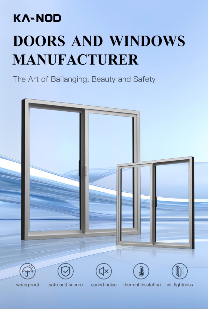Aluminum double Casement Windows - kanod windows Flange 11