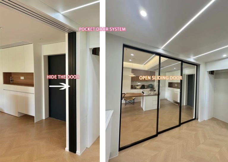 Kanod Elegant Pocket Door with Glass | Aluminum Pocket Door Design